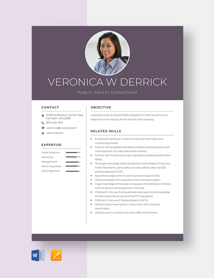 Free Flight Dispatcher Resume - Download in Word, Apple Pages ...
