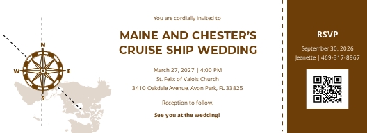 Vintage Cruise Ship Boarding Pass Invitation Template