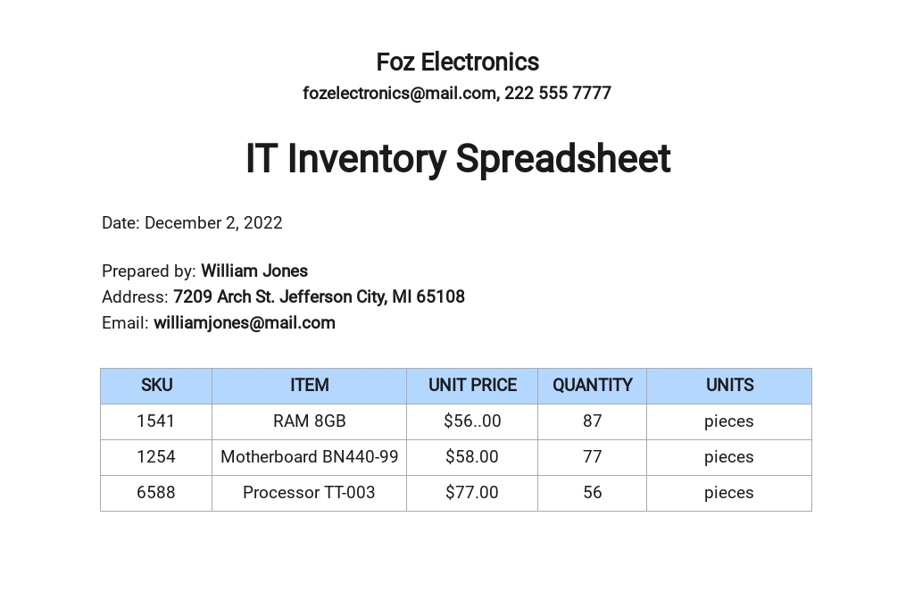 FREE Data Inventory Template - PDF | Word (DOC) | Excel | Apple (MAC ...