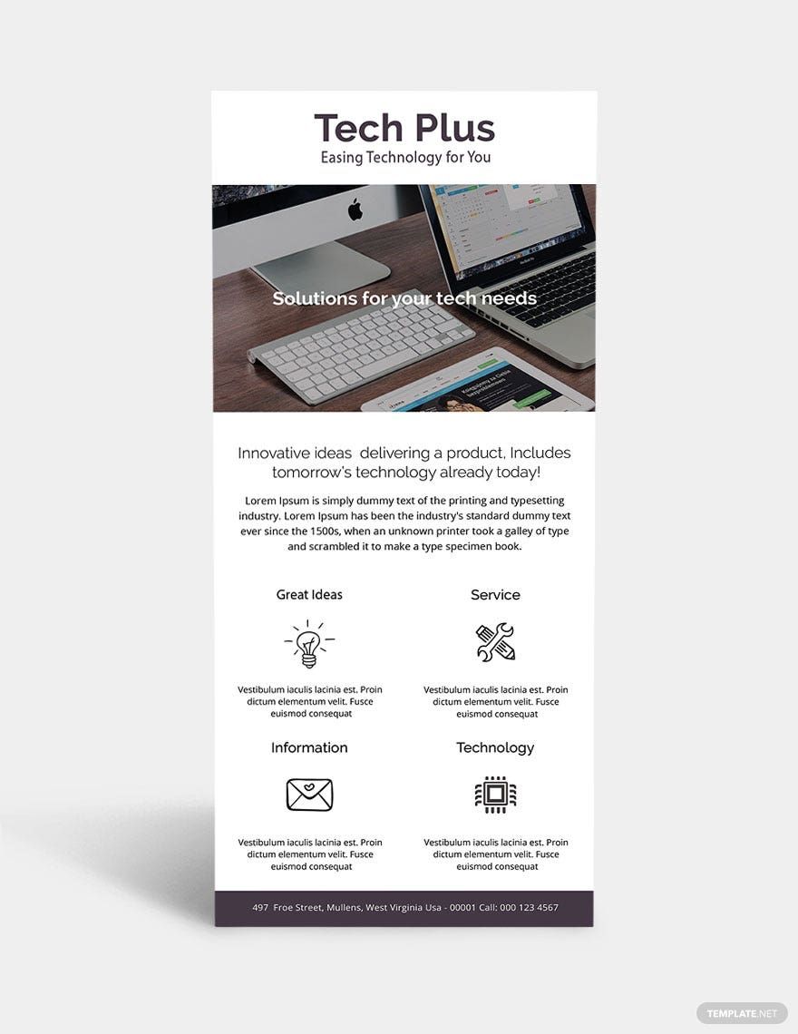 Free Startup Company Rack Card Template - Google Docs, Word, Publisher ...