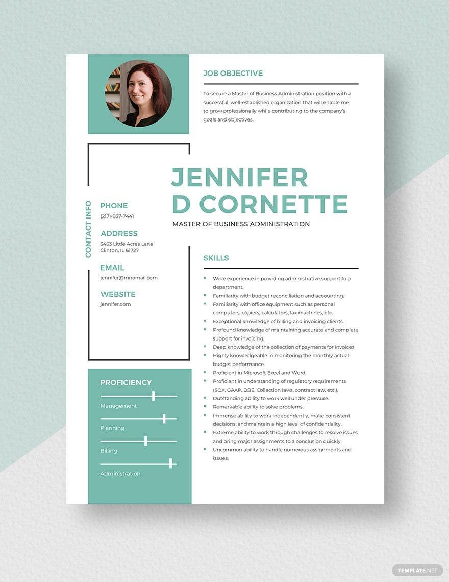 Master Of Business Administration Resume Download In Word Apple 