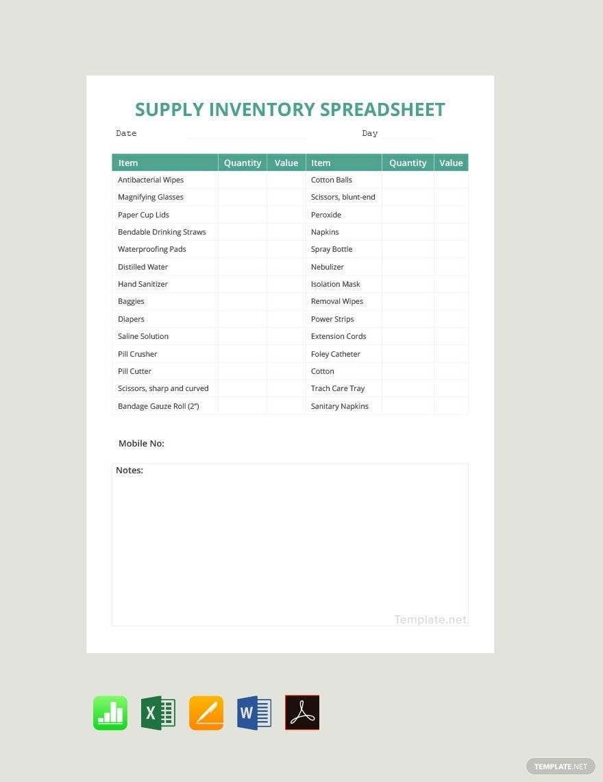 Office Inventory Template Google Docs Google Sheets Excel Word 