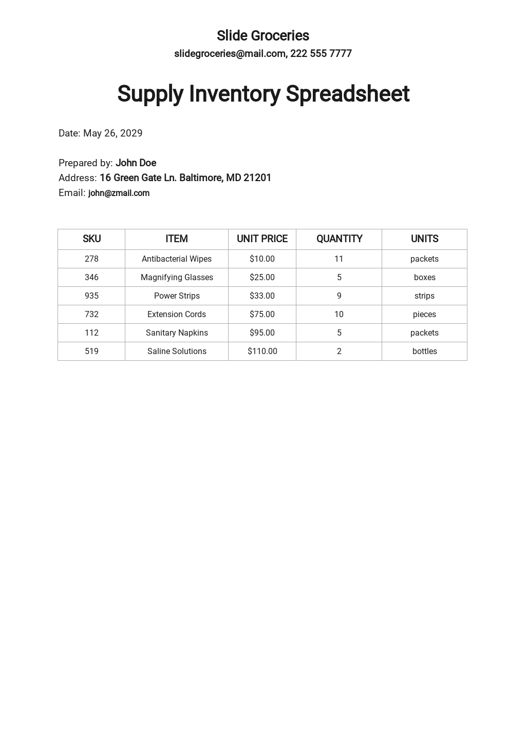 FREE Daycare Inventory Template In Google Docs Google Sheets Excel 