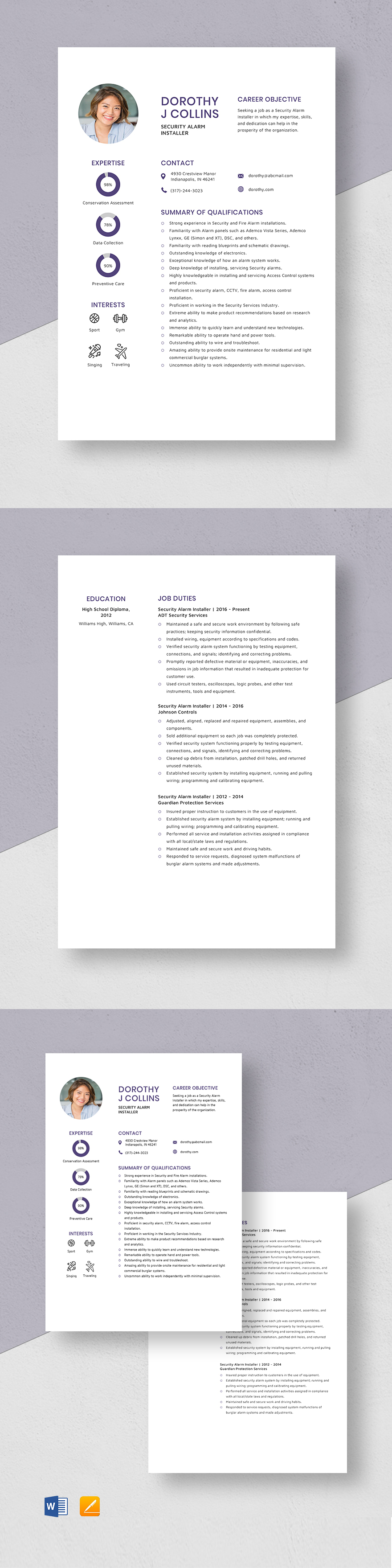 Free Security Alarm Installer Resume Template Word Apple Pages Template free-security-alarm-installer-resume-template-word-apple-pages-template