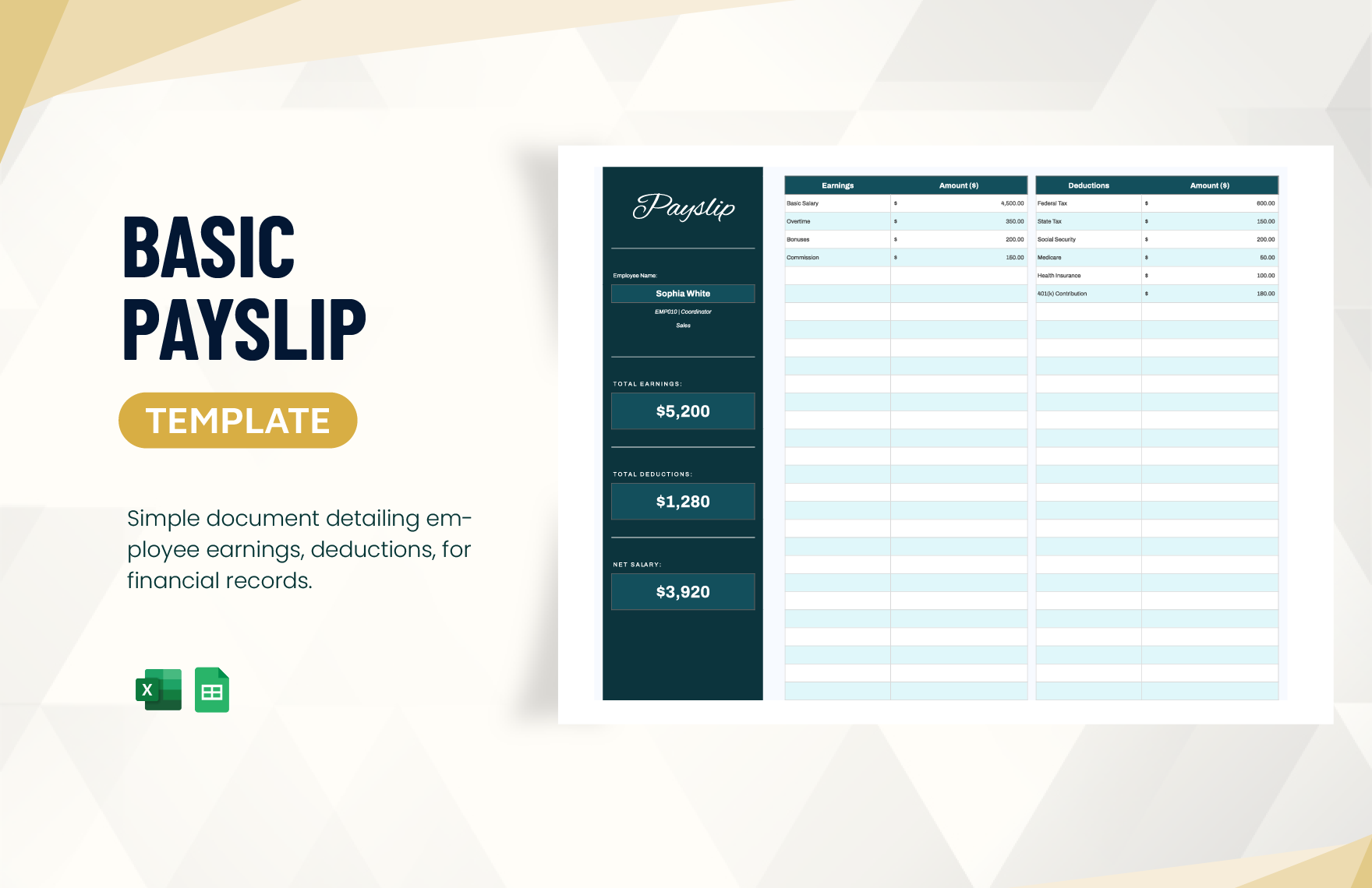 Free Payslip Templates To Edit Online
