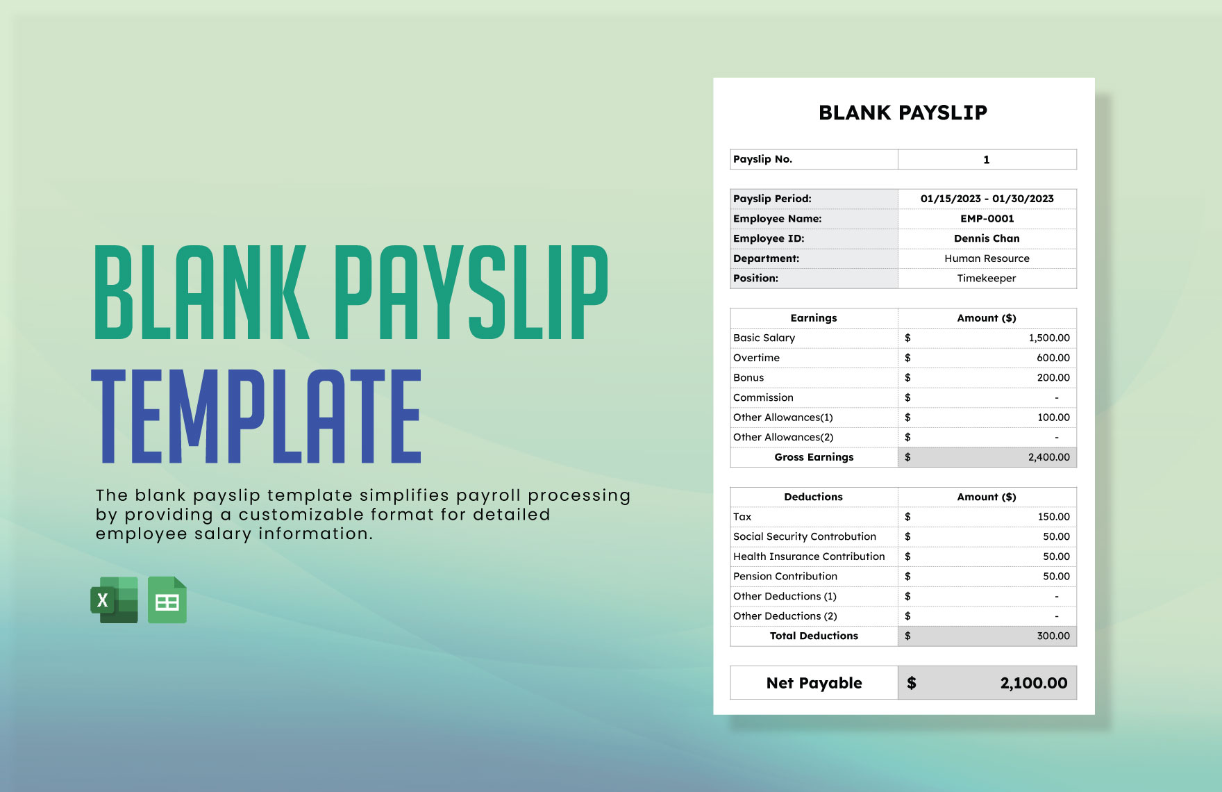 Editable Payslip Templates In Excel To Download