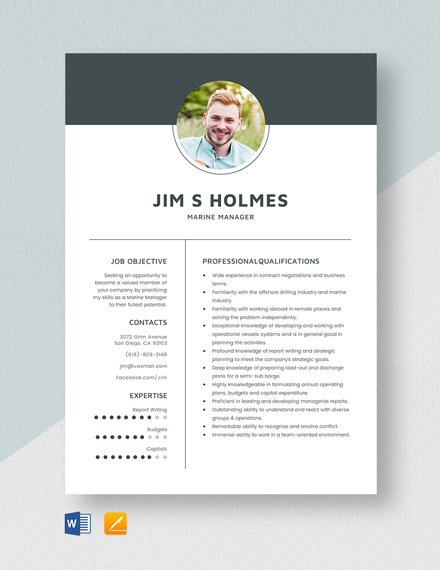 Free Marine Engineering Resume - Download in Word | Template.net