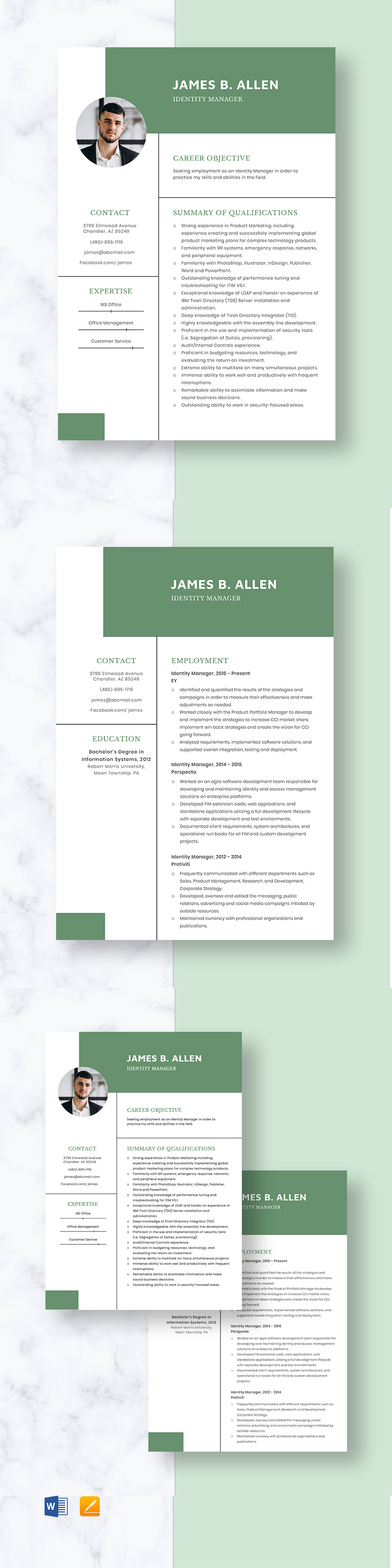 Free Identity Manager Resume Template - Word, Apple Pages | Template.net
