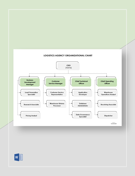 Free Logistics Department Organizational Chart Template - Word | Apple ...