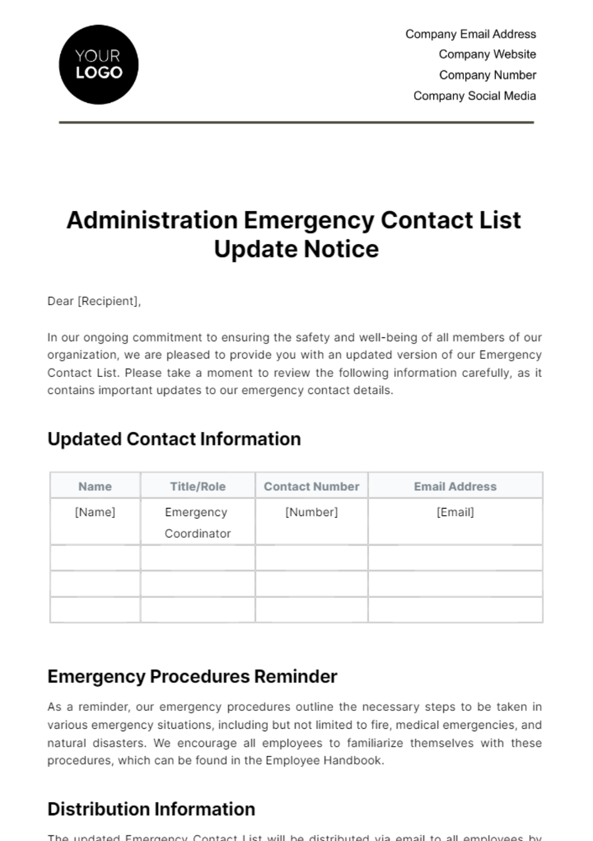 Free Emergency Contact List Template To Edit Online Free Emergency Contact List Template To Edit Online