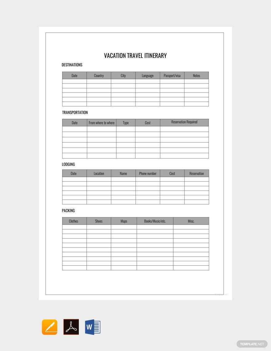 Modern Wedding Itinerary Template Google Docs Word Template
