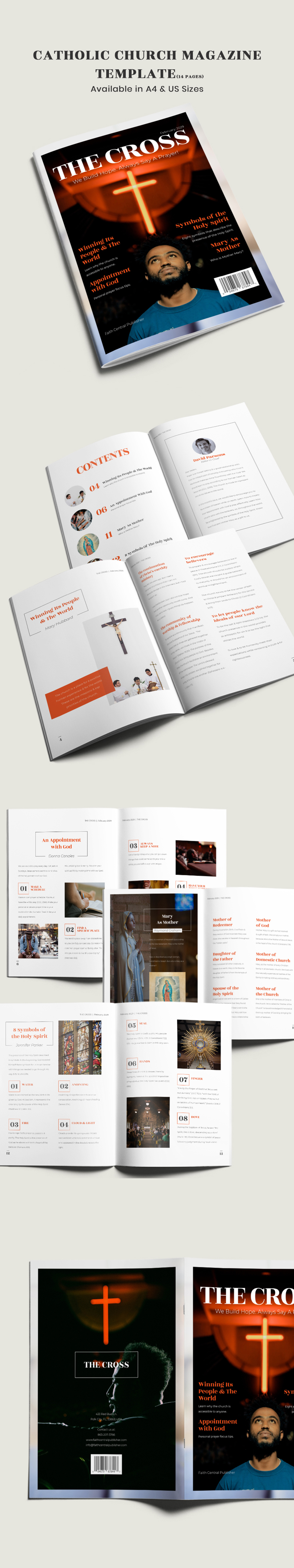 Simple Church Magazine Template - InDesign, Word, Apple Pages ...