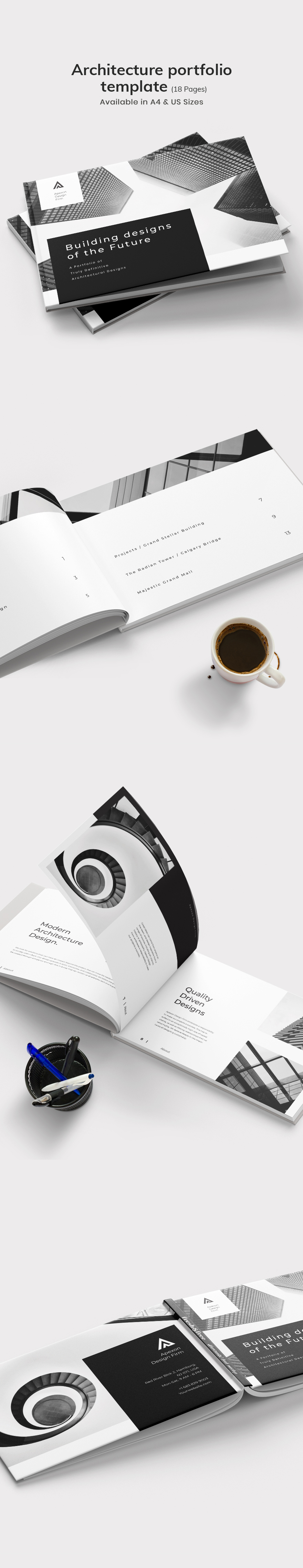 Architecture Portfolio Template - InDesign, Word, Apple Pages ...