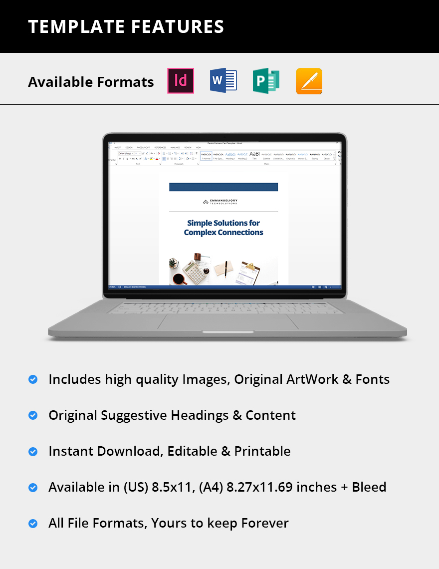Professional Portfolio Template - InDesign, Word, Apple Pages ...