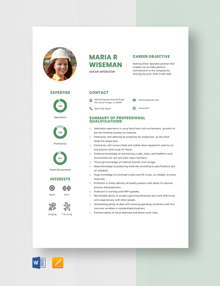 Free Ship Operator Resume - Word, Apple Pages | Template.net