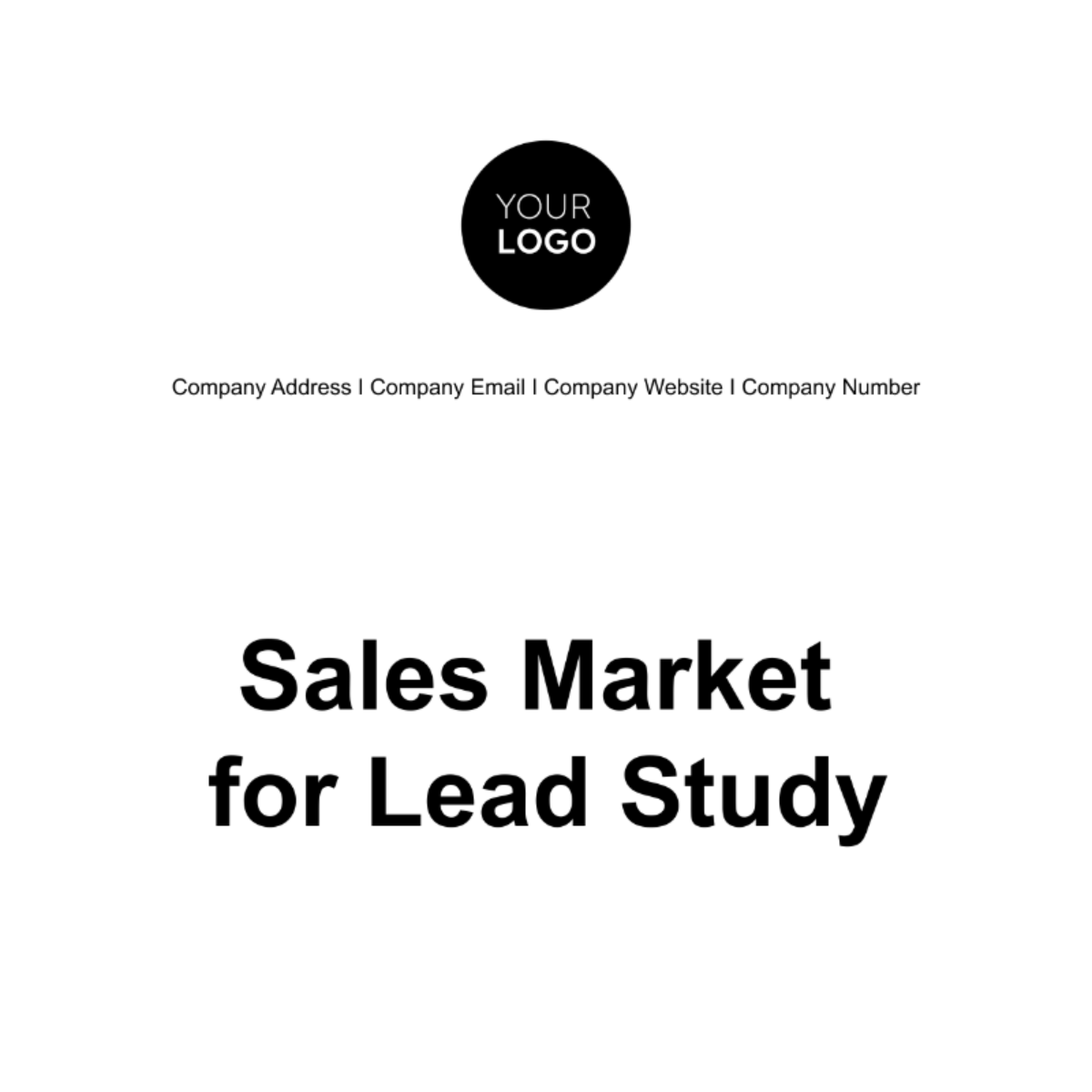 Sales Market for Lead Study Template - Edit Online & Download Example ...