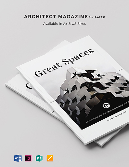 Architect Magazine Cover Page Template - Illustrator, InDesign, Word ...