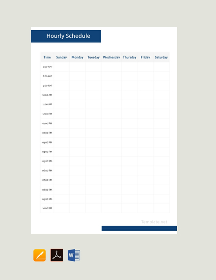 Hourly Schedule Template - 34+ Free Word, Excel, PDF Format