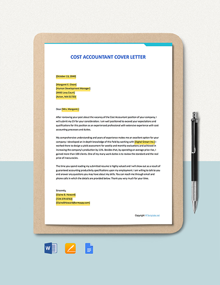 FREE Cover Letter for a Cost Quotation Template - Word | Google Docs ...
