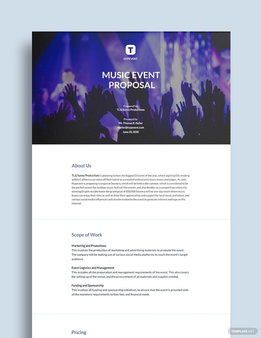 Free School Event Proposal Template Google Docs Word Apple Pages