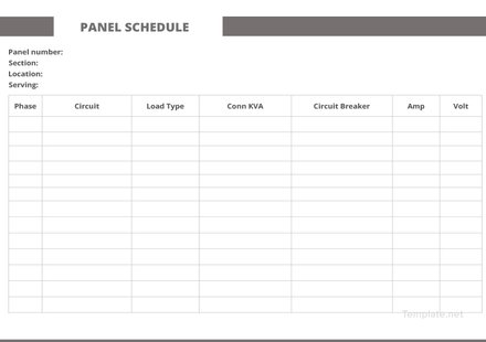 Free SWB Panel Schedule Template: Download 128+ Schedules in Word ...