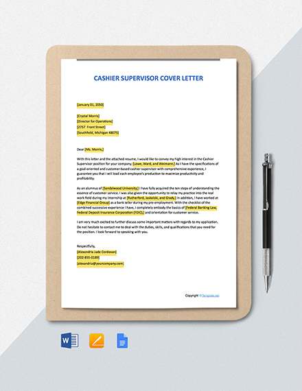 FREE Retail Cashier Cover Letter - Word | Apple Pages | Google Docs ...