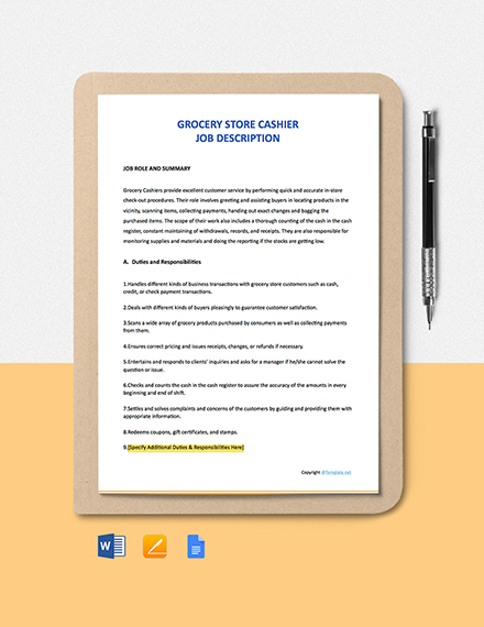 FREE Grocery Store Cashier Cover Letter - Word | Apple Pages | Google ...
