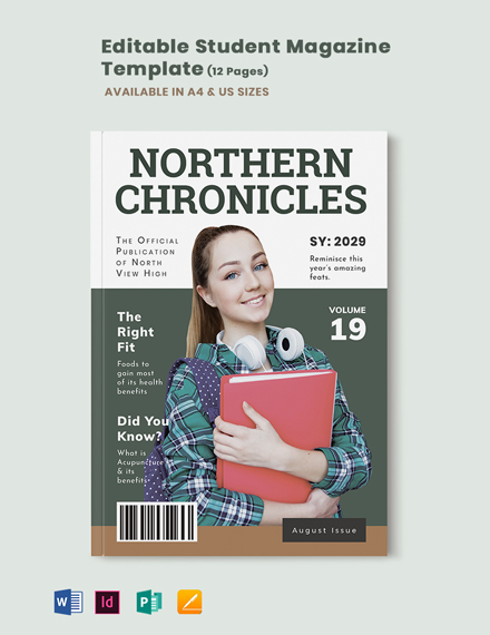 Editable Student Magazine Template