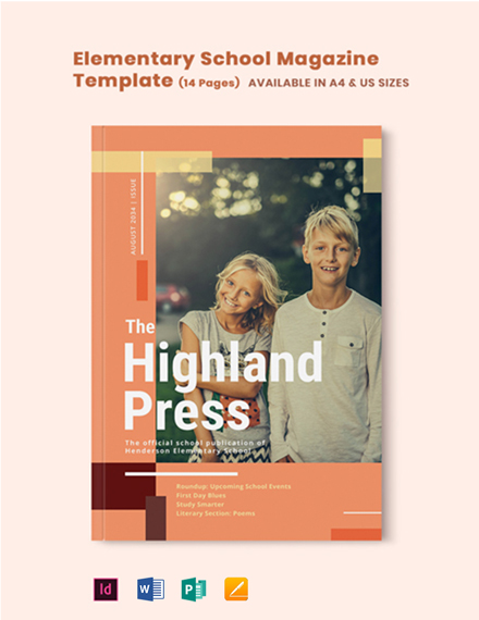 School Magazine Cover Page Template
