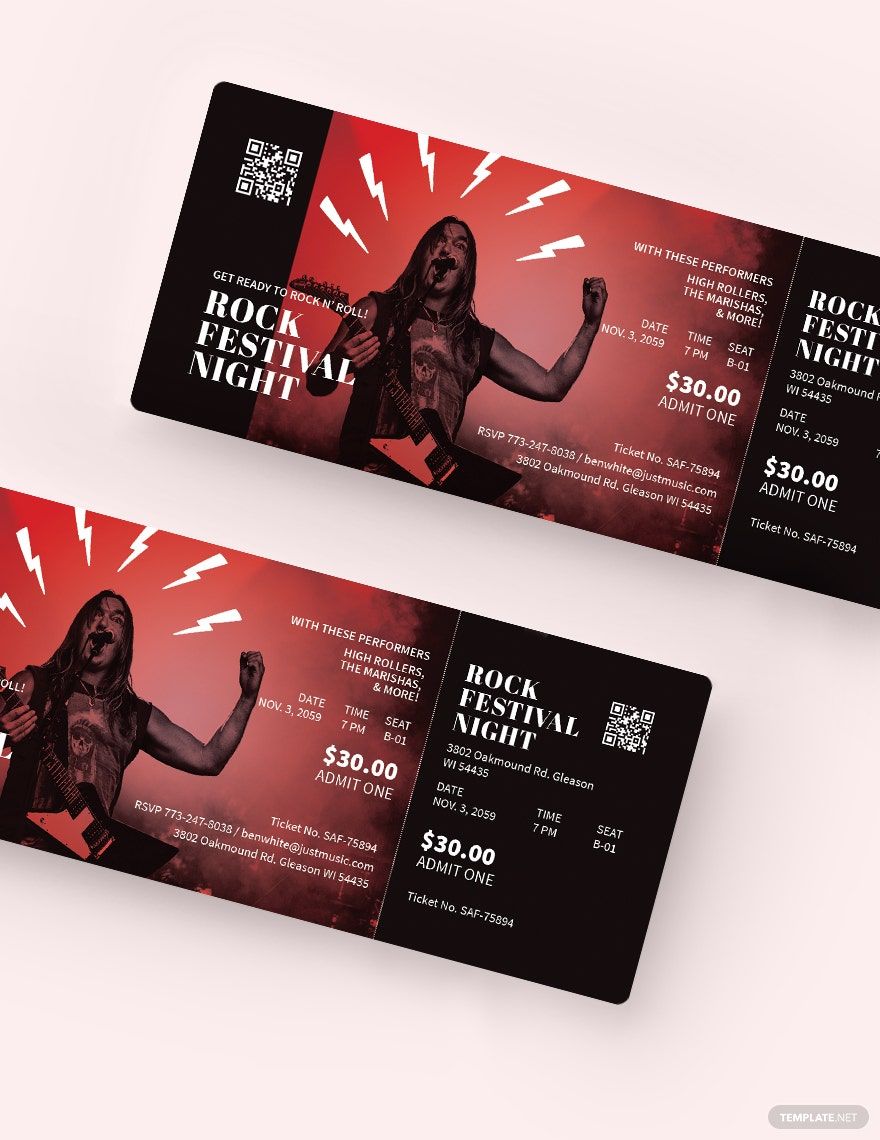 Free Rock Festival Concert Ticket Template Download In Word 
