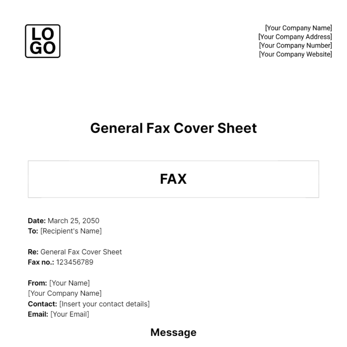 Simple Fax Cover Sheet - Edit Online & Download Example | Template.net