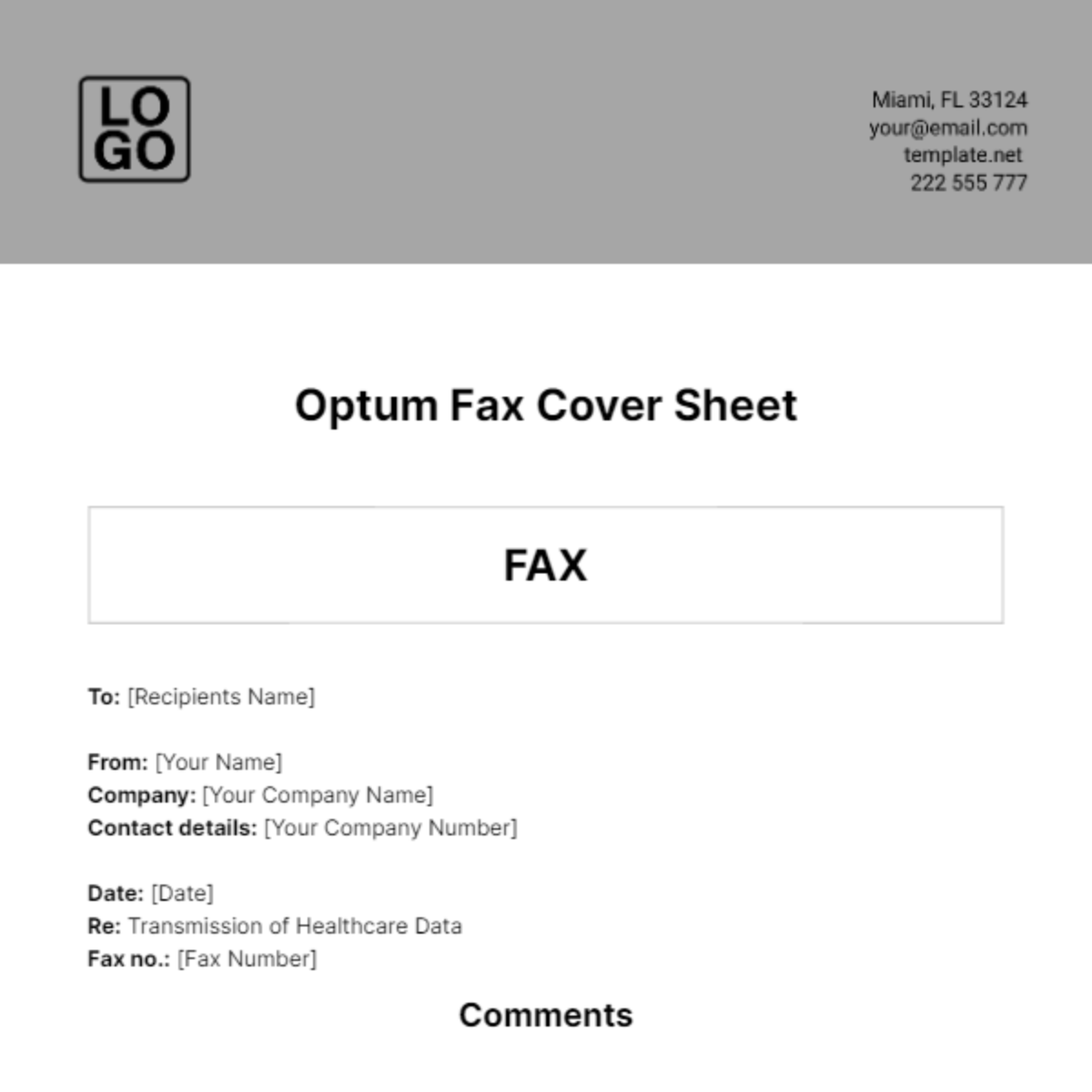 Fax Cover Sheet Template - Edit Online & Download Example | Template.net