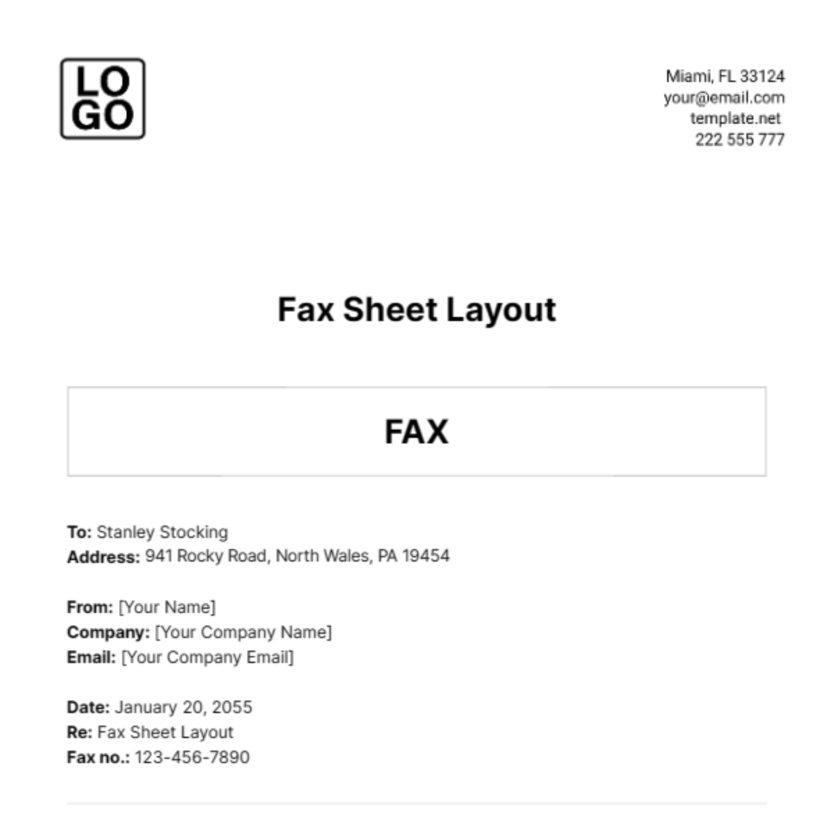 Generic Fax Cover Sheet Template - Edit Online & Download Example ...