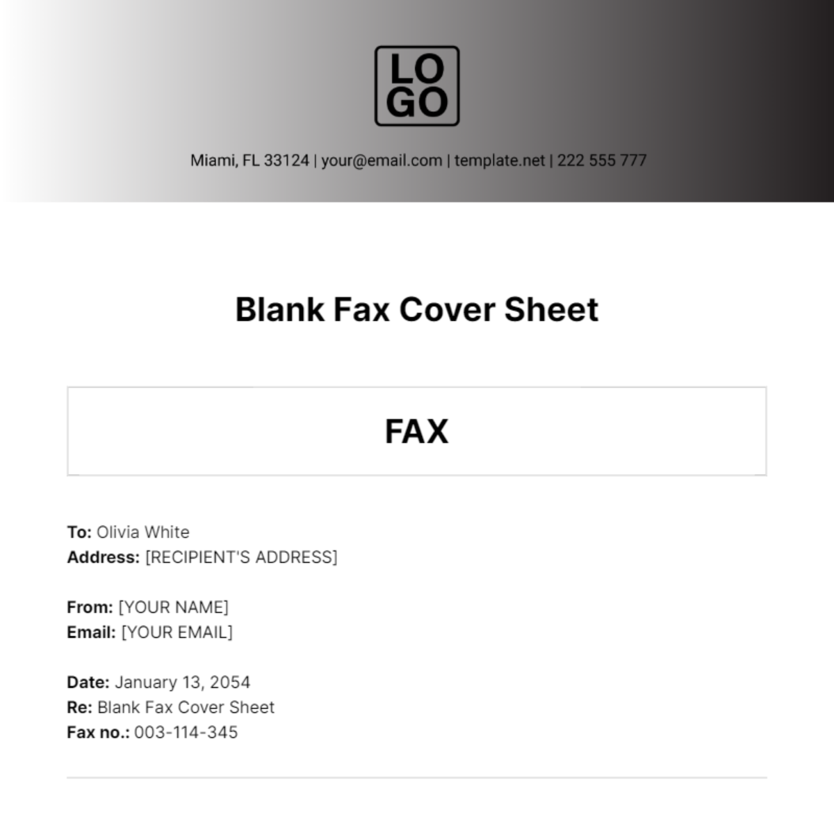 Simple Fax Cover Sheet - Edit Online & Download Example | Template.net