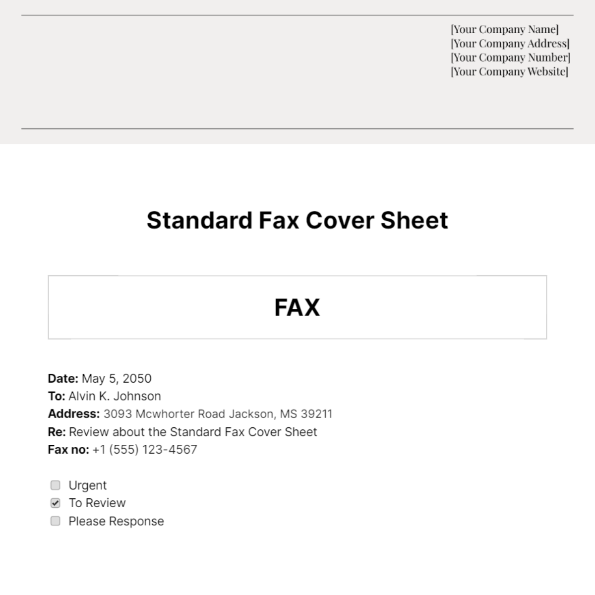 Generic Fax Cover Sheet Template - Edit Online & Download Example ...