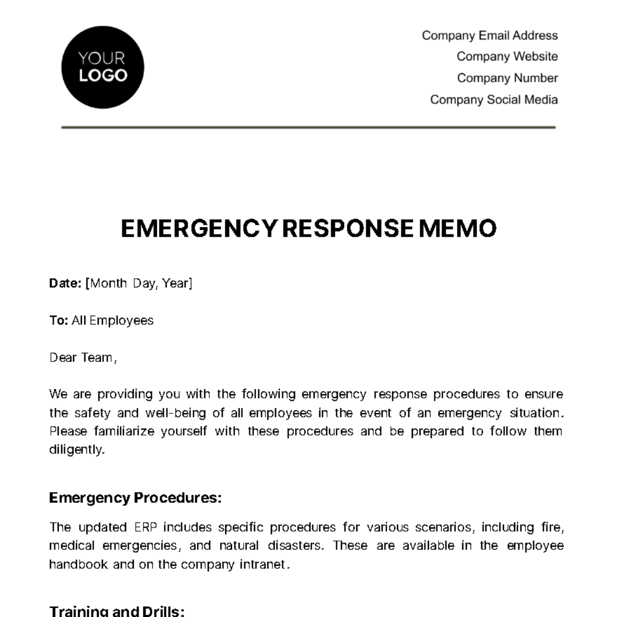 Emergency Response Planning & Management Templates - Download in Word ...