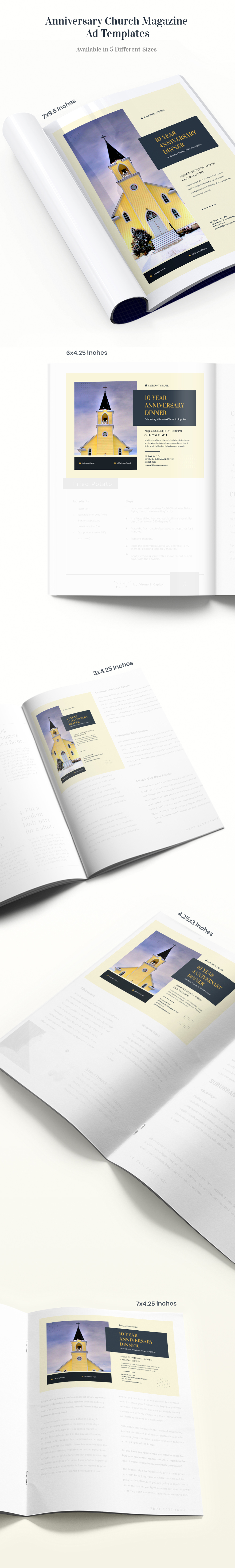 Anniversary Church Magazine Ads Template - InDesign, PSD | Template.net