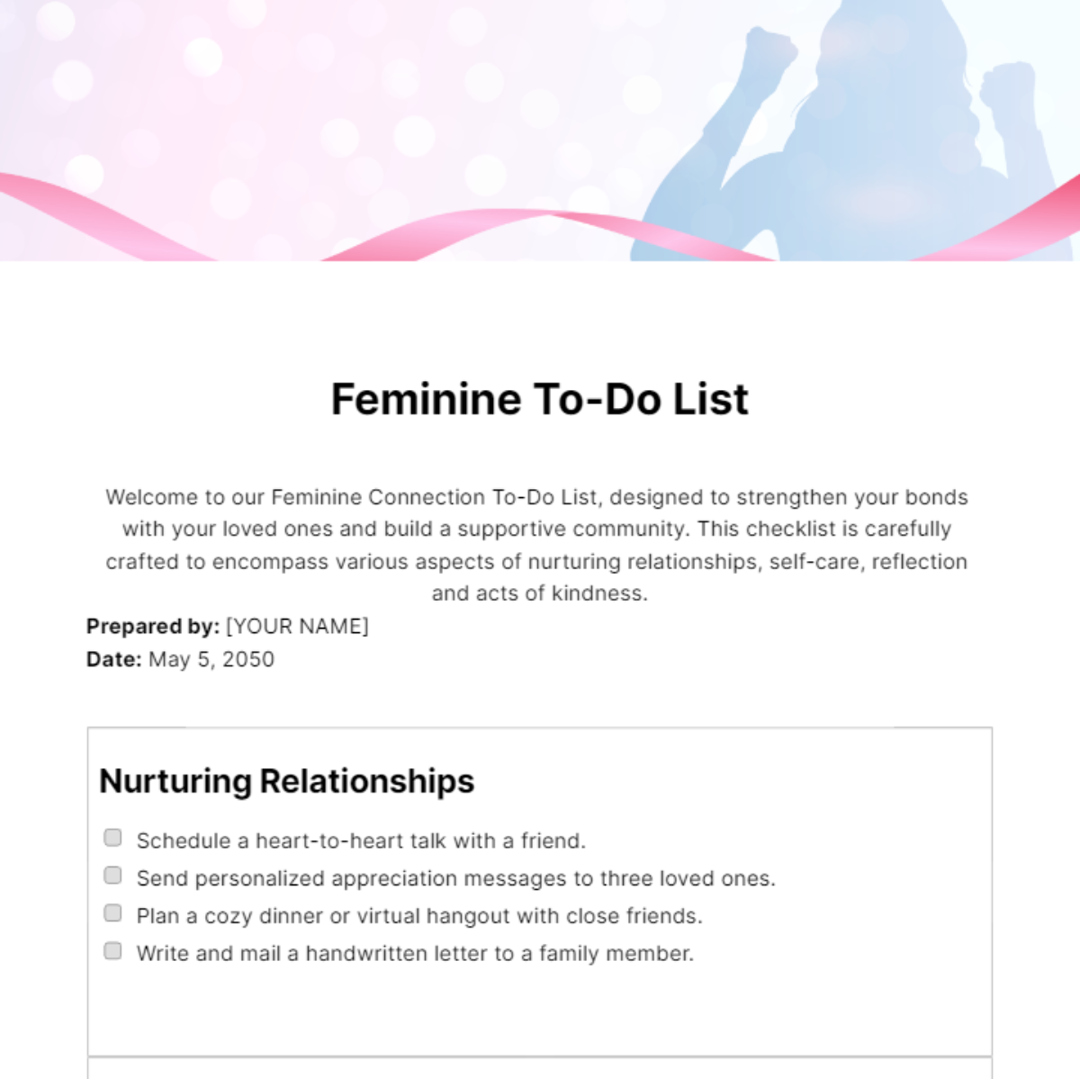 Feminine To Do list Template - Edit Online & Download Example ...