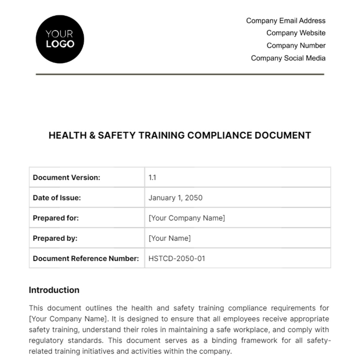 Hazard Compliance Document Template - Edit Online & Download Example ...