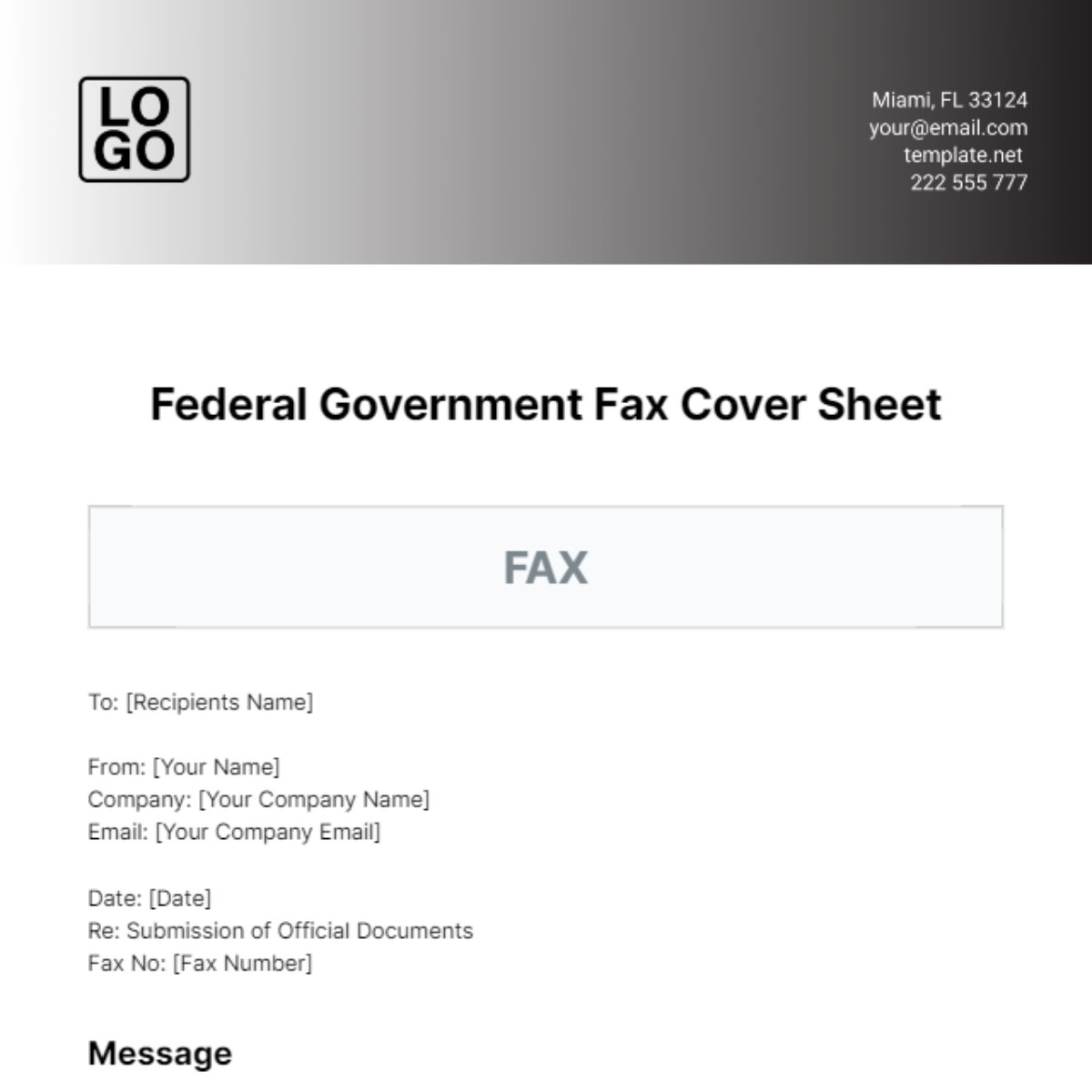 Classic Fax Cover Sheet - Edit Online & Download Example | Template.net