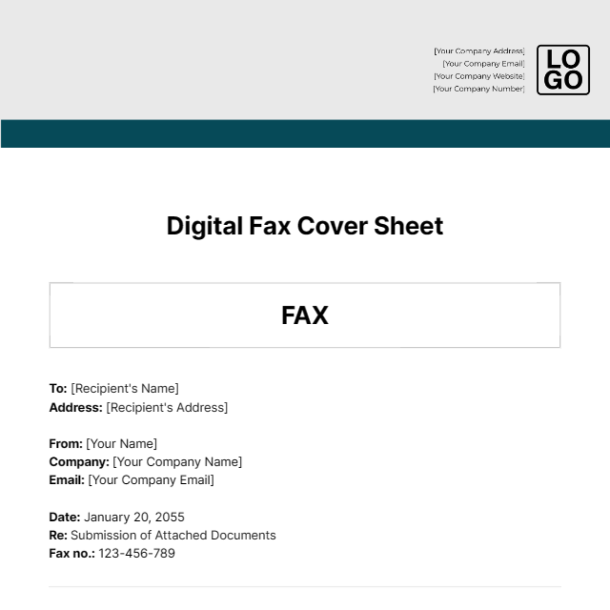 Sample Fax Sheet - Edit Online & Download Example | Template.net