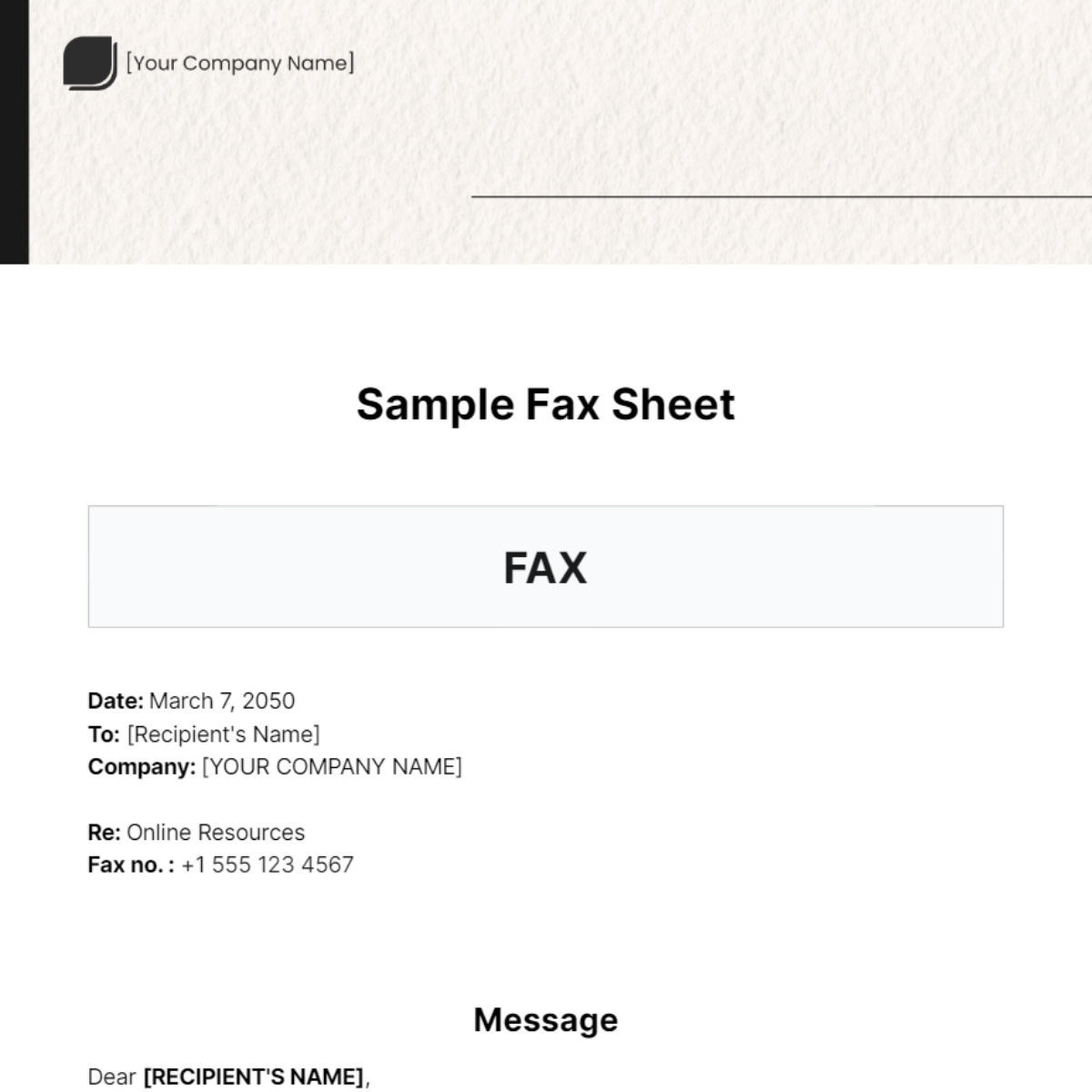 Classic Fax Cover Sheet - Edit Online & Download Example | Template.net