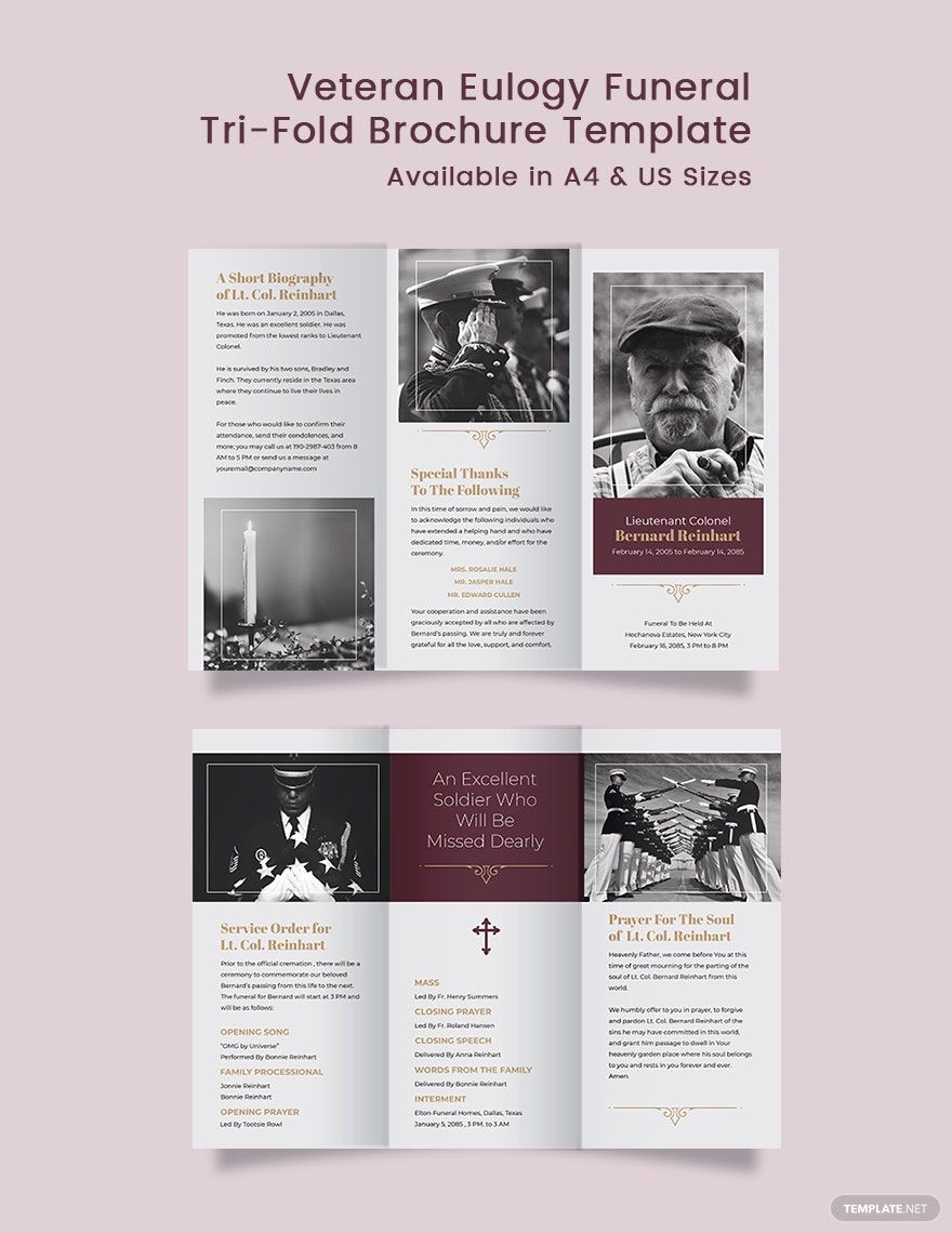 Free Free Eulogy Booklet Funeral Tri-Fold Brochure Template ...