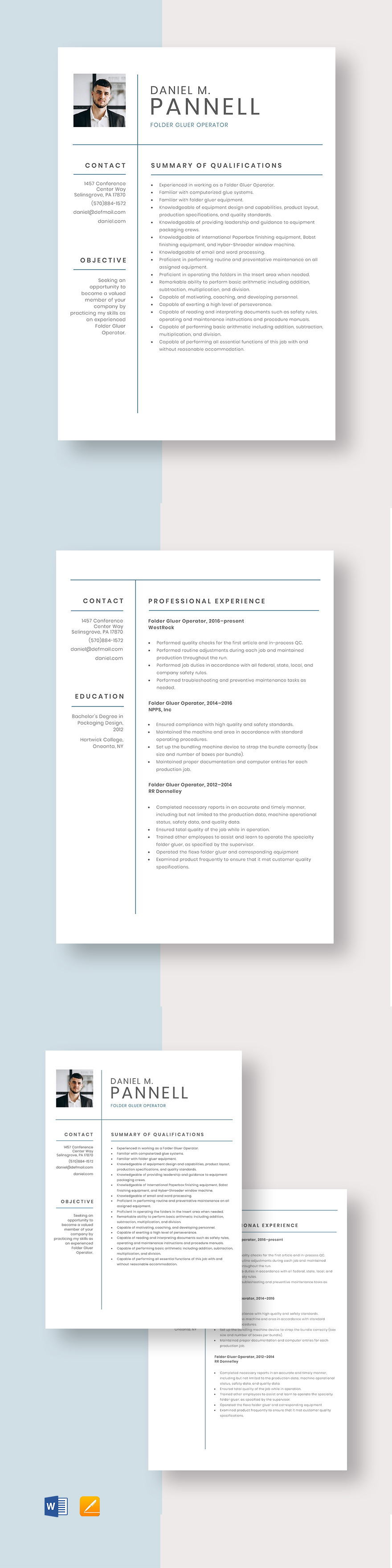 Free Folder Operator Resume Template - Word, Apple Pages | Template.net