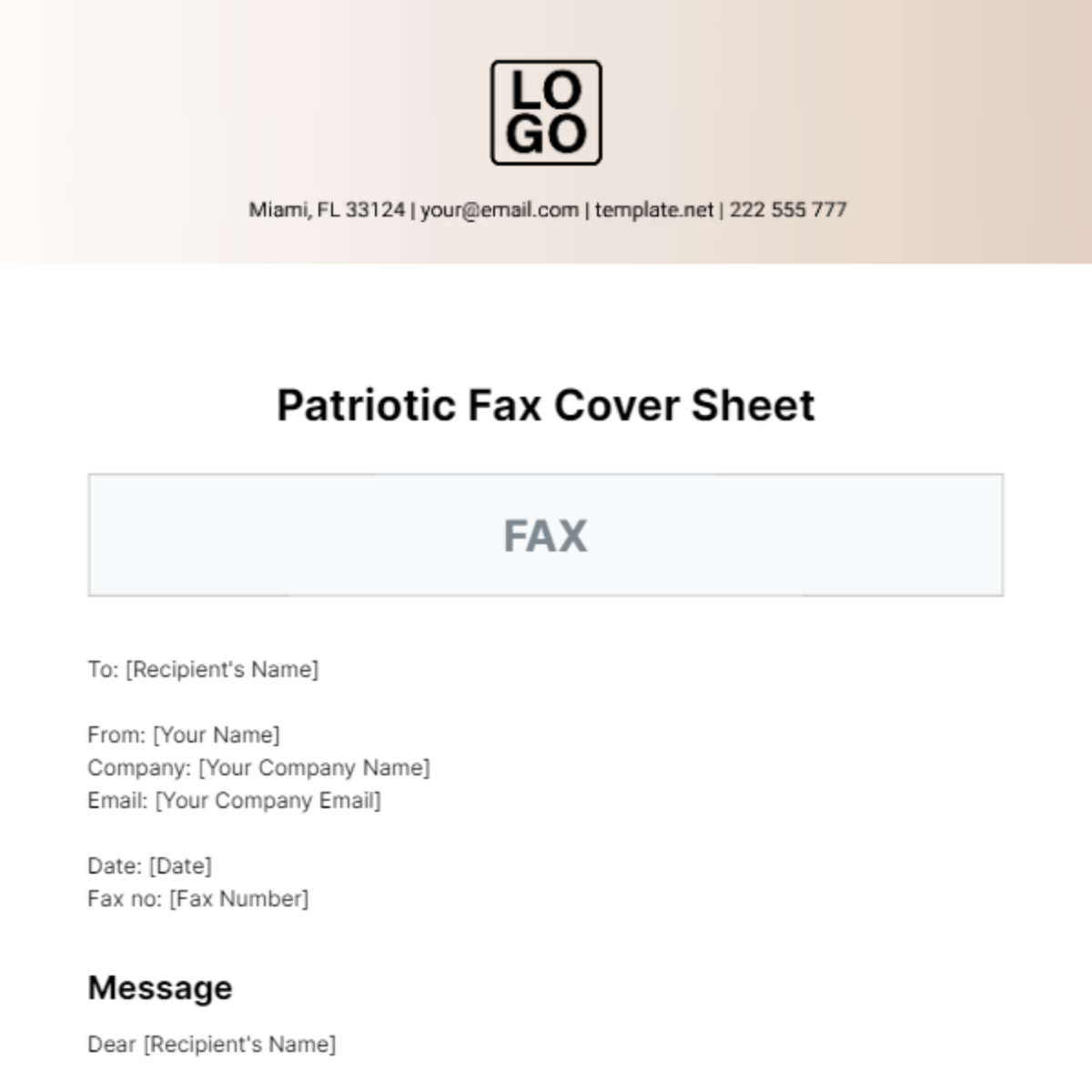 Universal Fax Cover Sheet - Edit Online & Download Example | Template.net