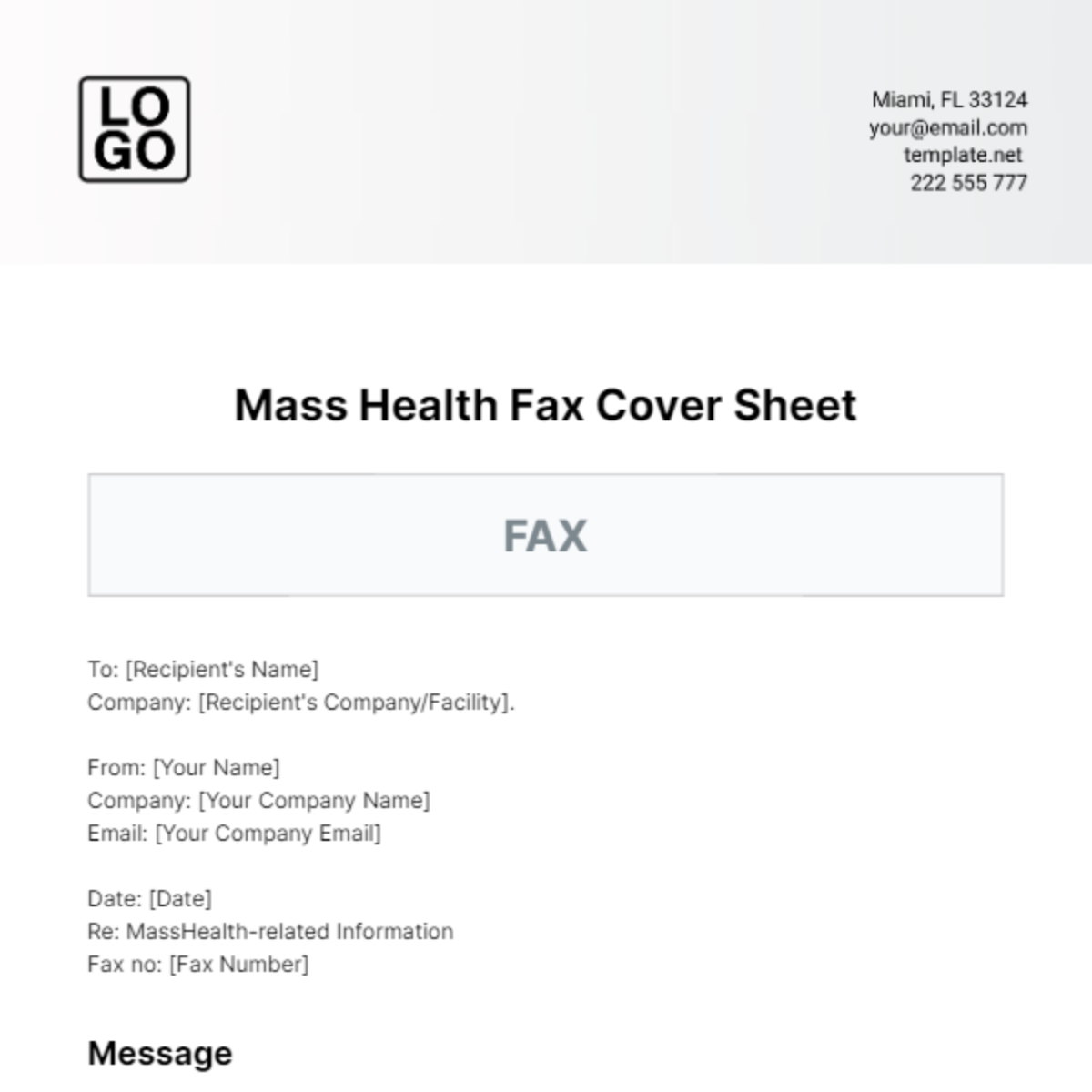 Universal Fax Cover Sheet - Edit Online & Download Example | Template.net