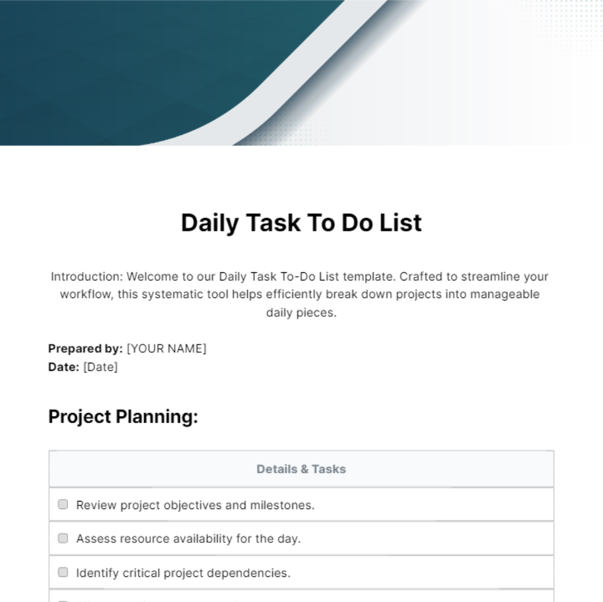 Creative To Do List Template - Edit Online & Download Example ...