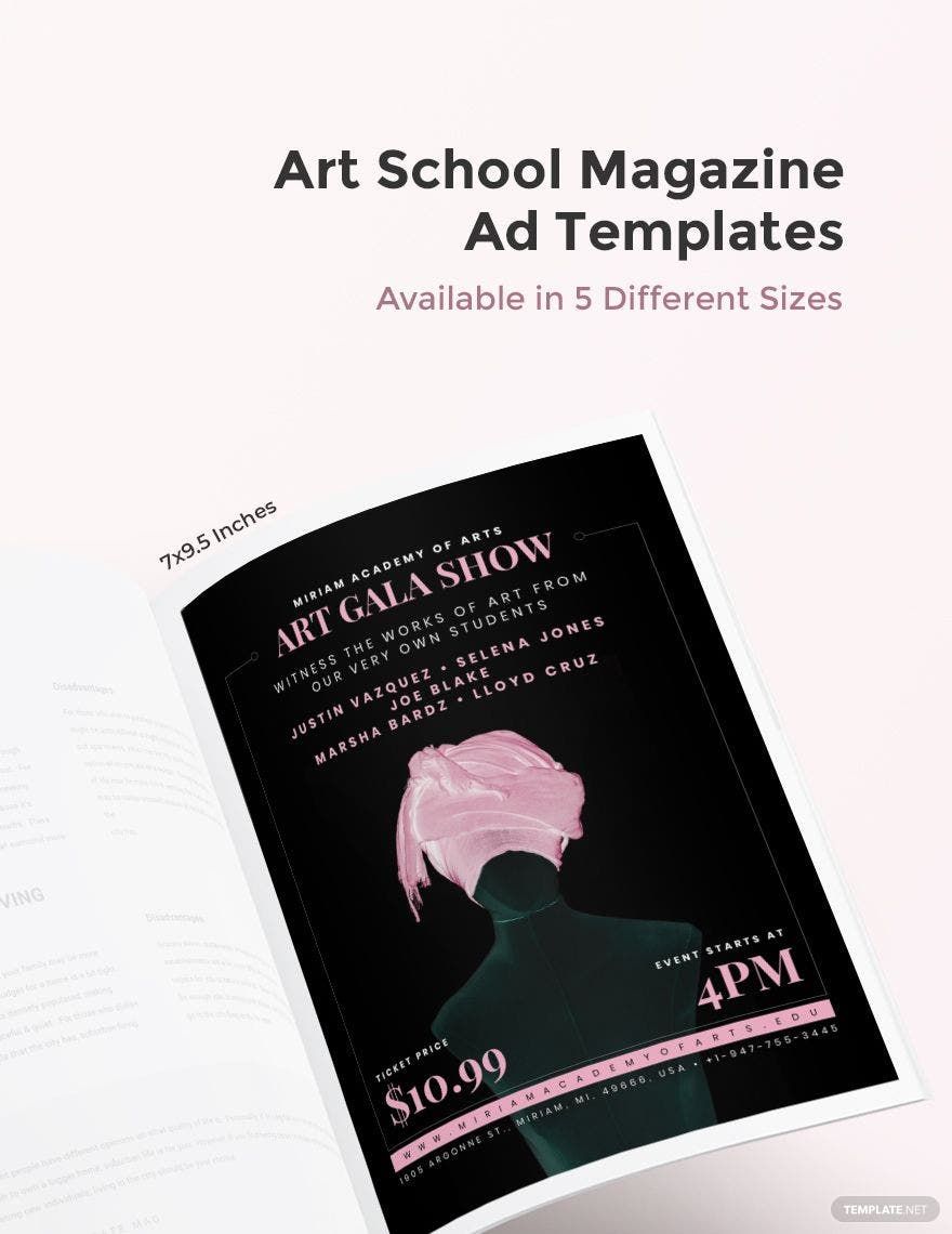 Art School Magazine Ads Template InDesign PSD Template