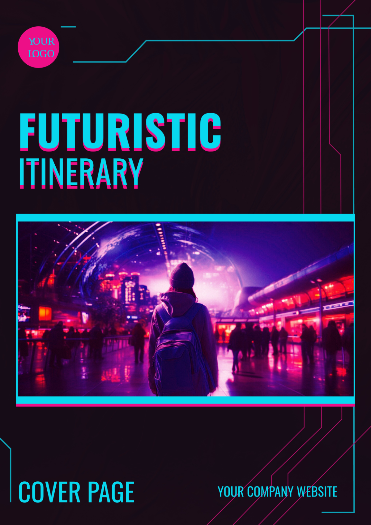 Futuristic Itinerary Cover Page Template - Edit Online & Download ...