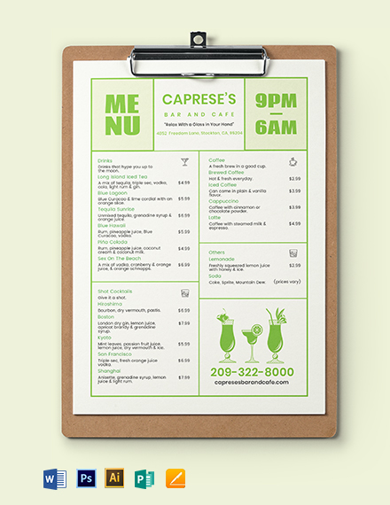 37+ Cocktail Menu Templates - Free Sample, Example Format Download!